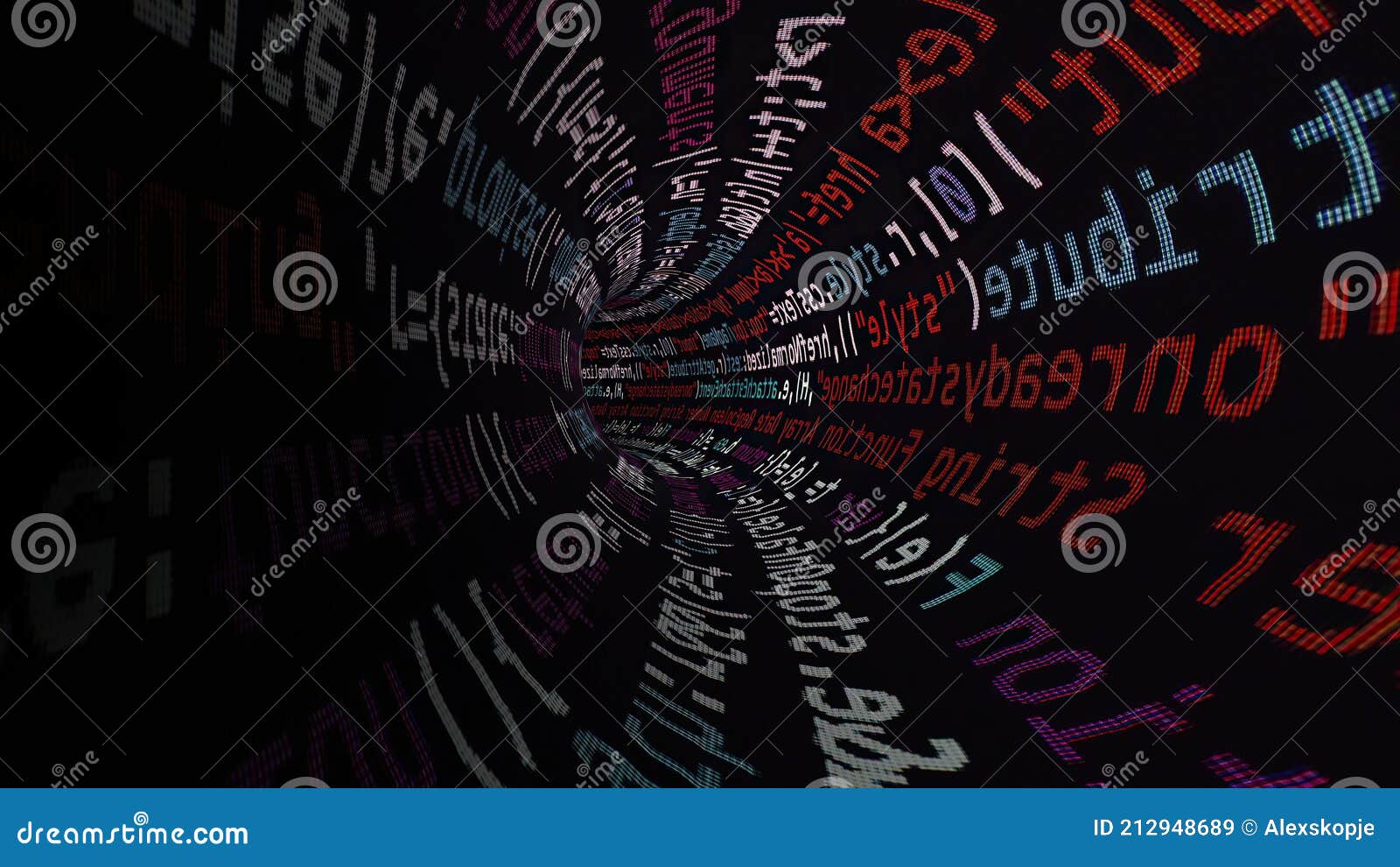 Speed Motion Inside Code Tunnel 3d Illustration Stock Illustration ...