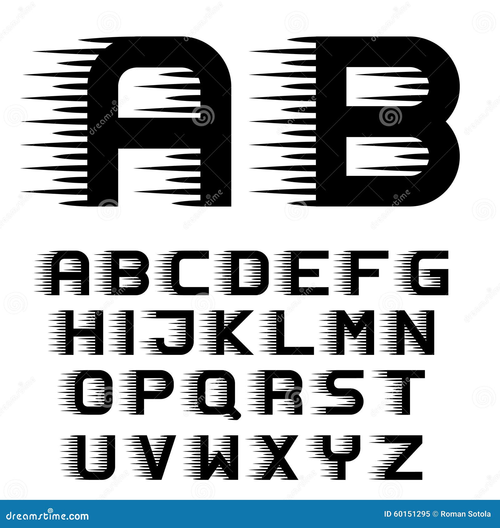 Motion Alphabet Template. Movement Typography Letters And Numbers Set ...