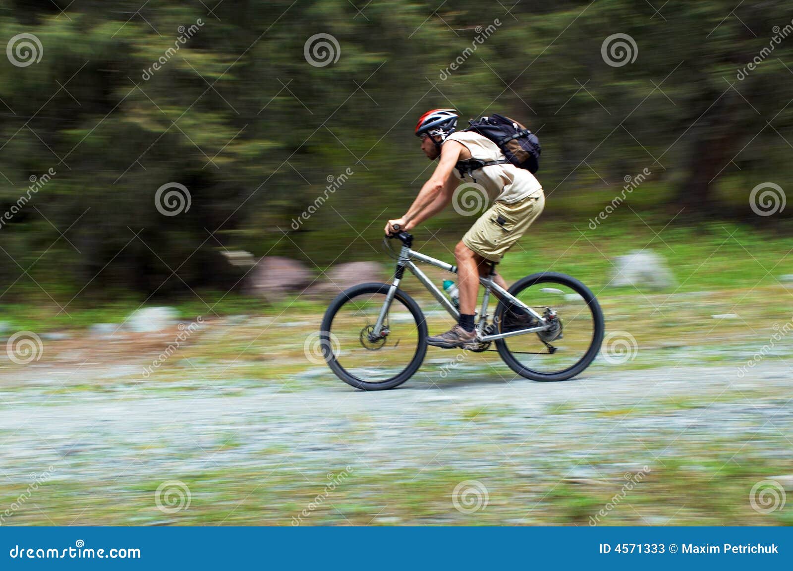 Speed Motion Mountain Biker Stock Image - Image of competitive, motion ...