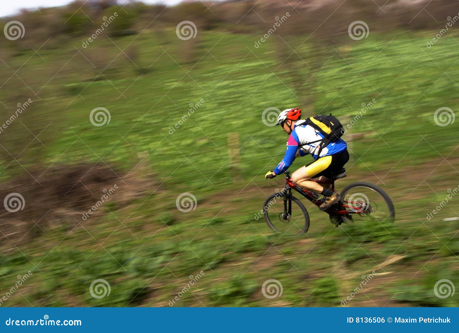 Speed Motion Mountain Biker Stock Photo - Image of bike, country: 8136506