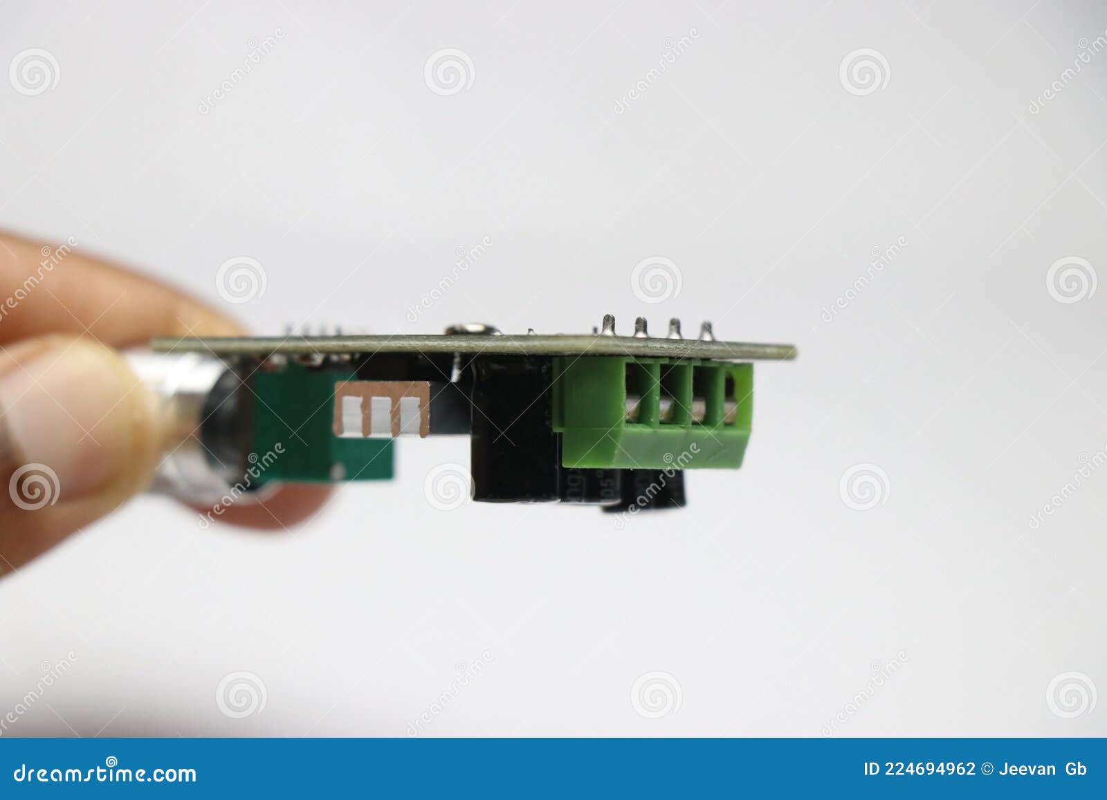 Speed of Motor Controlled by Potentiometer Equip Board Held in Hand ...