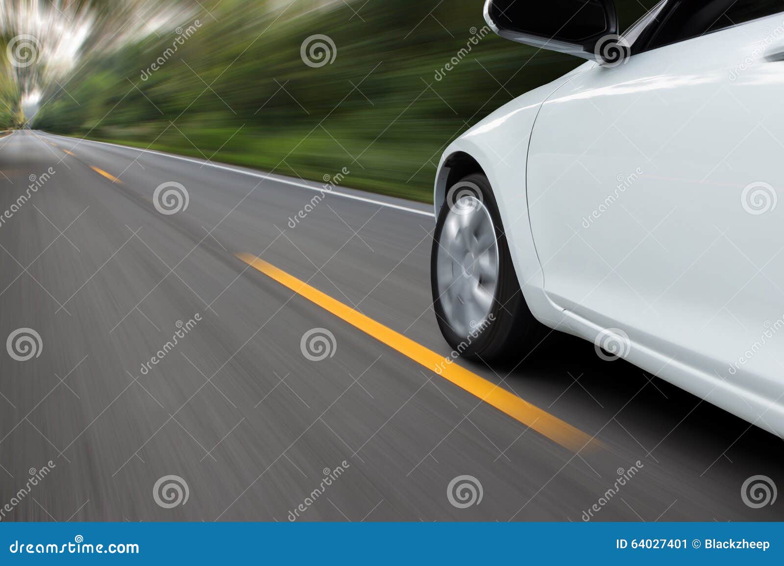 Rural Asphalt Roadway With Speed Signs And Lines And Markers Painted On ...