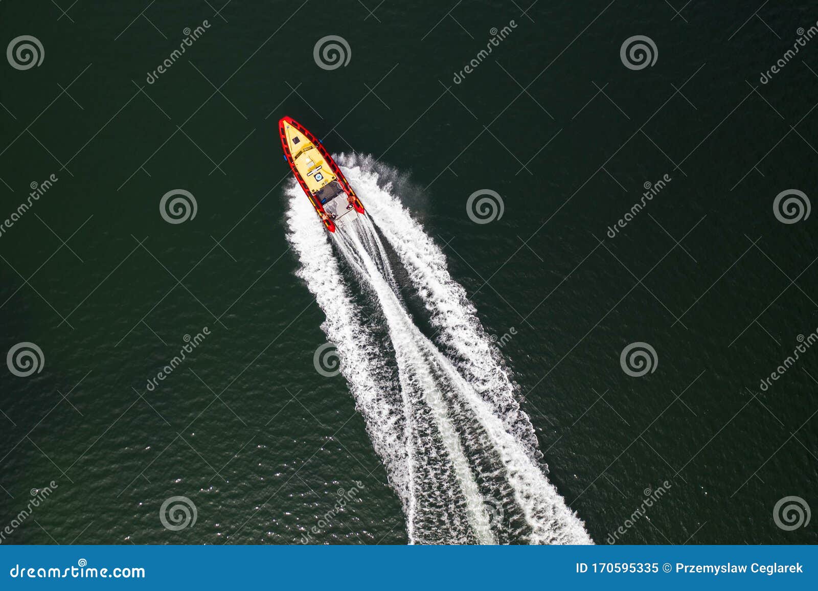 Speed Movement of Rescue Motorboat Stock Image - Image of marine ...
