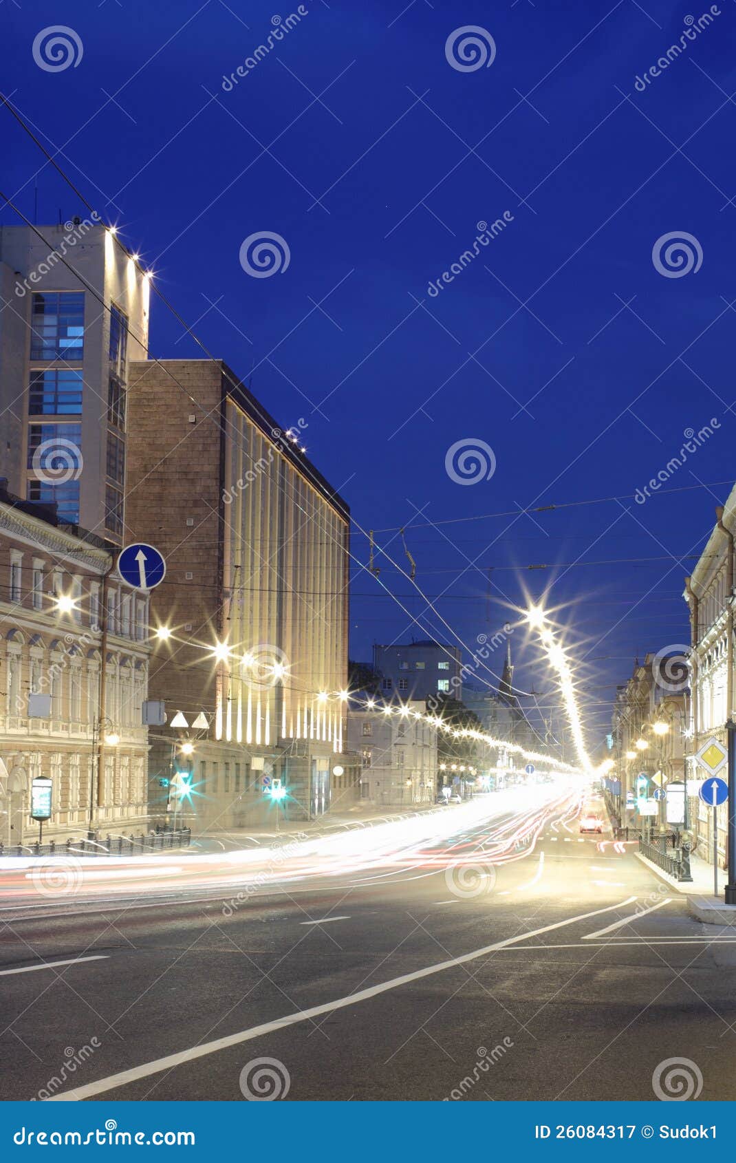 Speed in the night city. stock image. Image of horizontal - 26084317