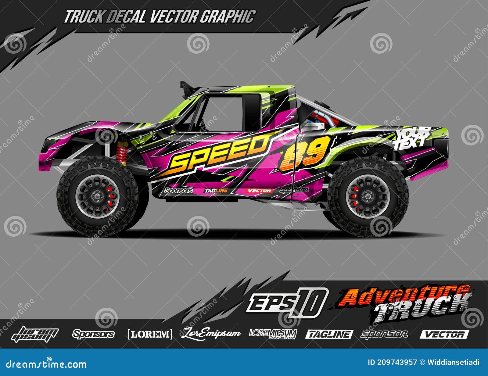 Speed Off Road Truck Decal Designs Stock Vector - Illustration of race ...