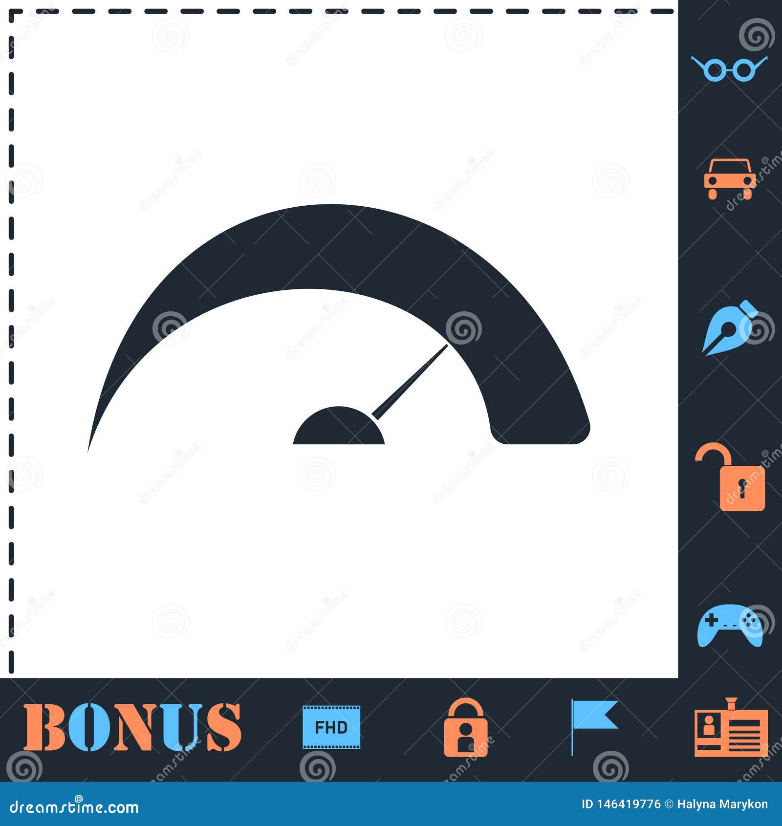 Speed icon flat stock vector. Illustration of broadband - 146419776