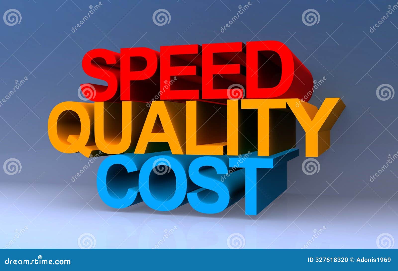Speed quality cost on blue stock illustration. Illustration of speed ...