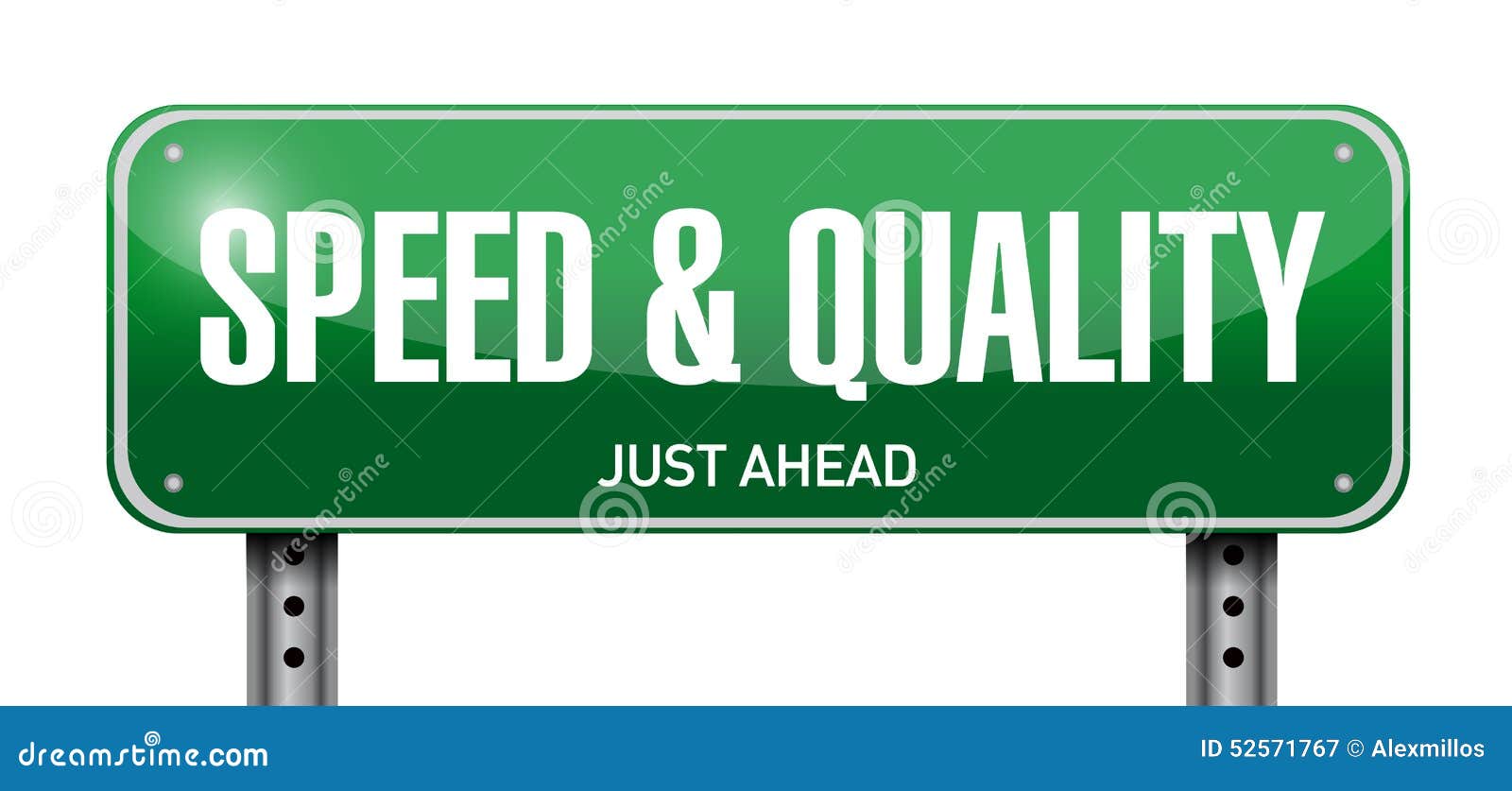 Speed and Quality Road Sign Illustration Stock Illustration ...