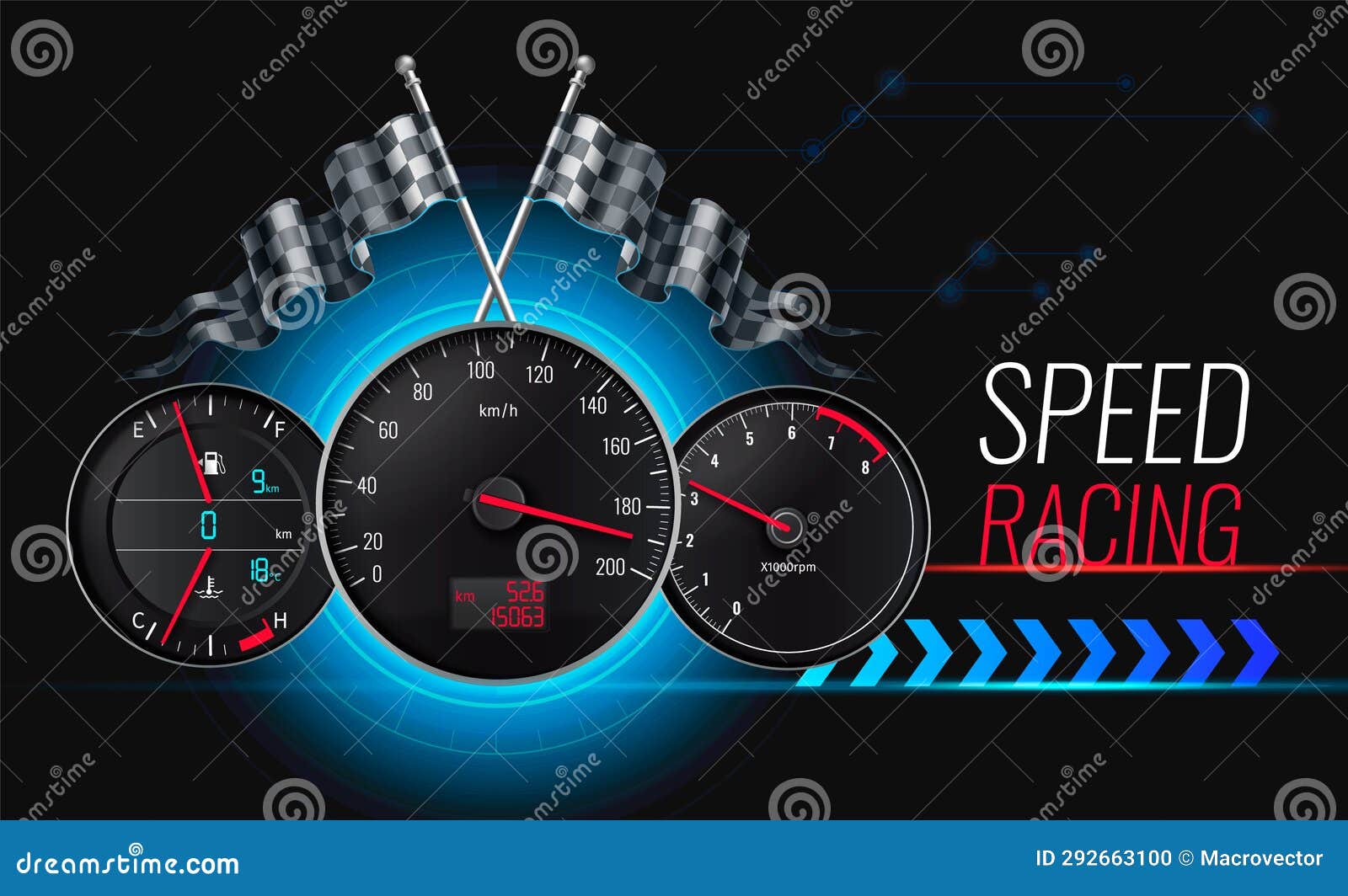 Speed Racing Poster stock illustration. Illustration of layout - 292663100