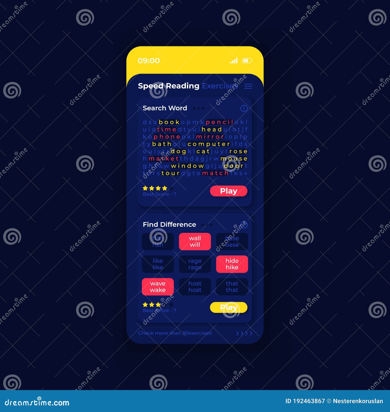 Speed Reading App Smartphone Interface Vector Template Stock Vector ... Speed Reading App Smartphone Interface Vector Template Stock Vector ...