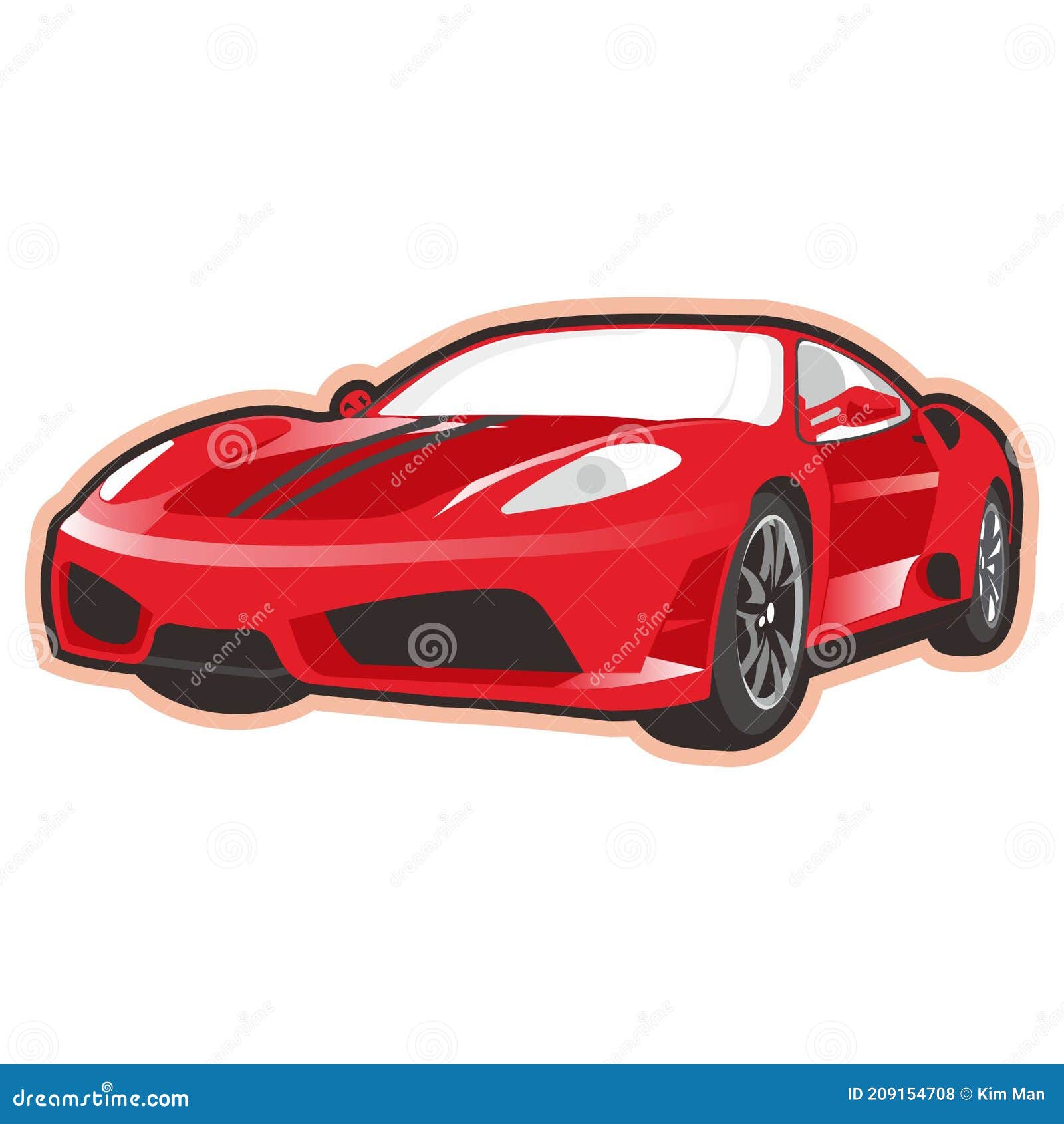 The speed red car stock vector. Illustration of modern - 209154708