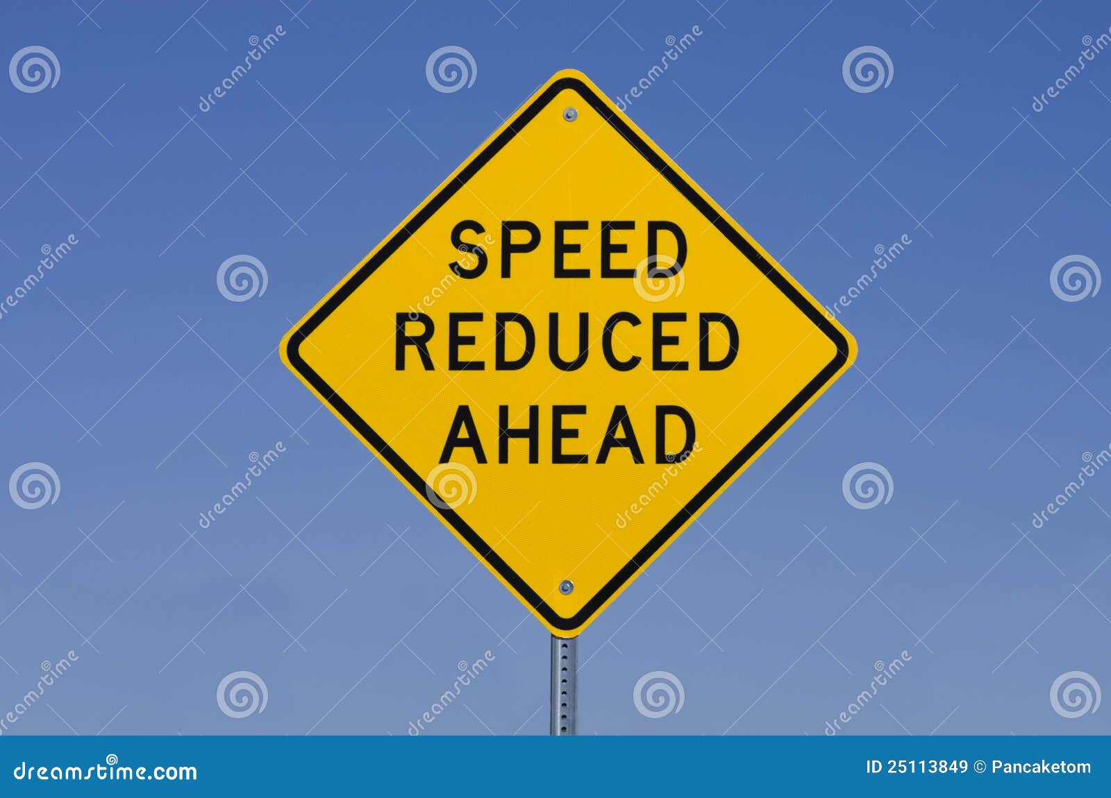 Speed Reduced Ahead Sign stock image. Image of road, reduced - 25113849