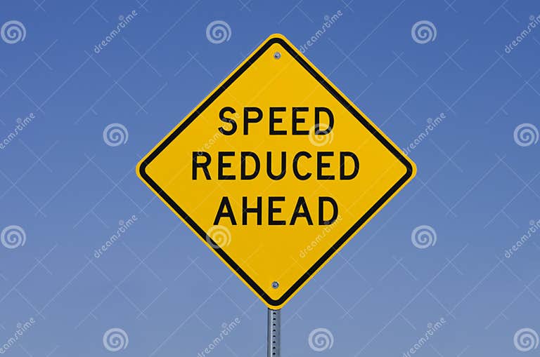 Speed Reduced Ahead Sign stock image. Image of road, reduced - 25113849