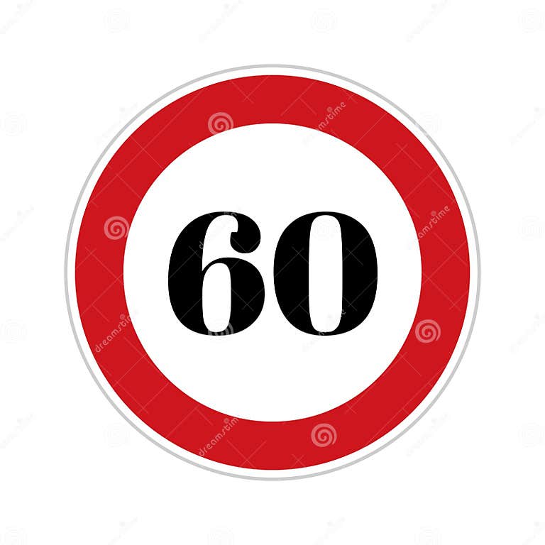 60 Speed Sign Board, Road Side Sign Board for Control Speed Stock ...