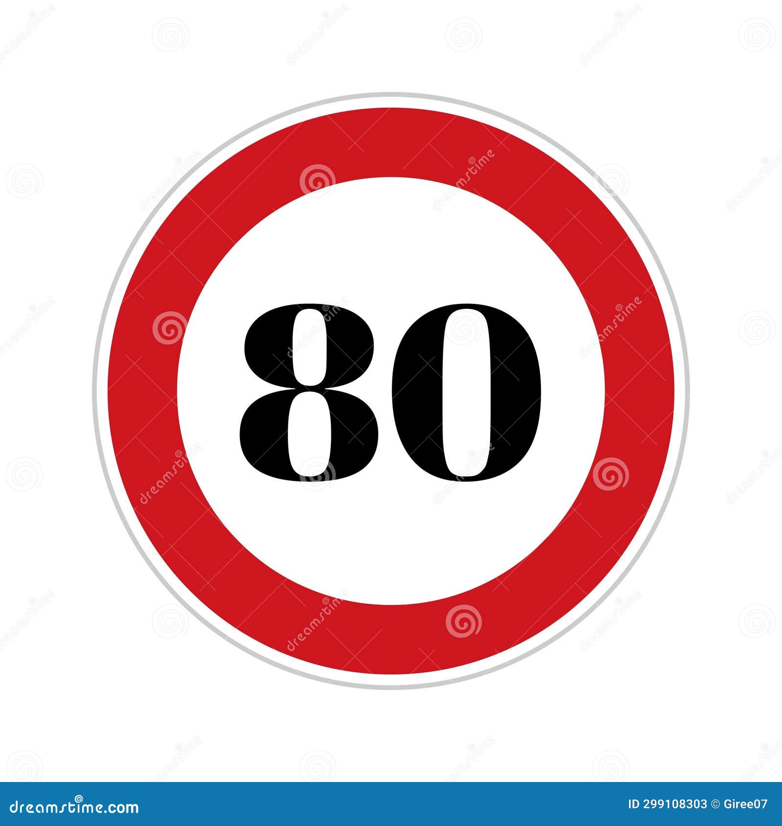 80 Speed Sign Board, Road Side Sign Board for Control Speed Stock ...