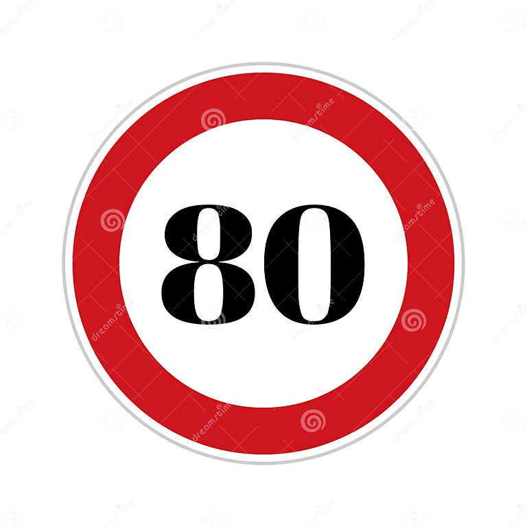 80 Speed Sign Board, Road Side Sign Board for Control Speed Stock ...