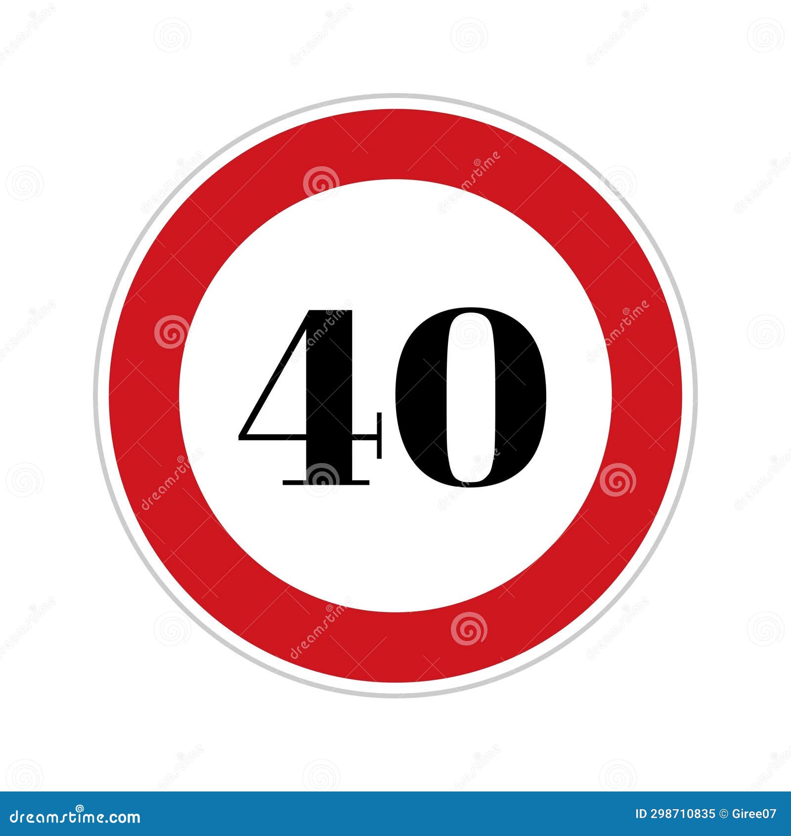40 Speed Sign Board, Road Side Sign Board for Control Speed Stock Image ...