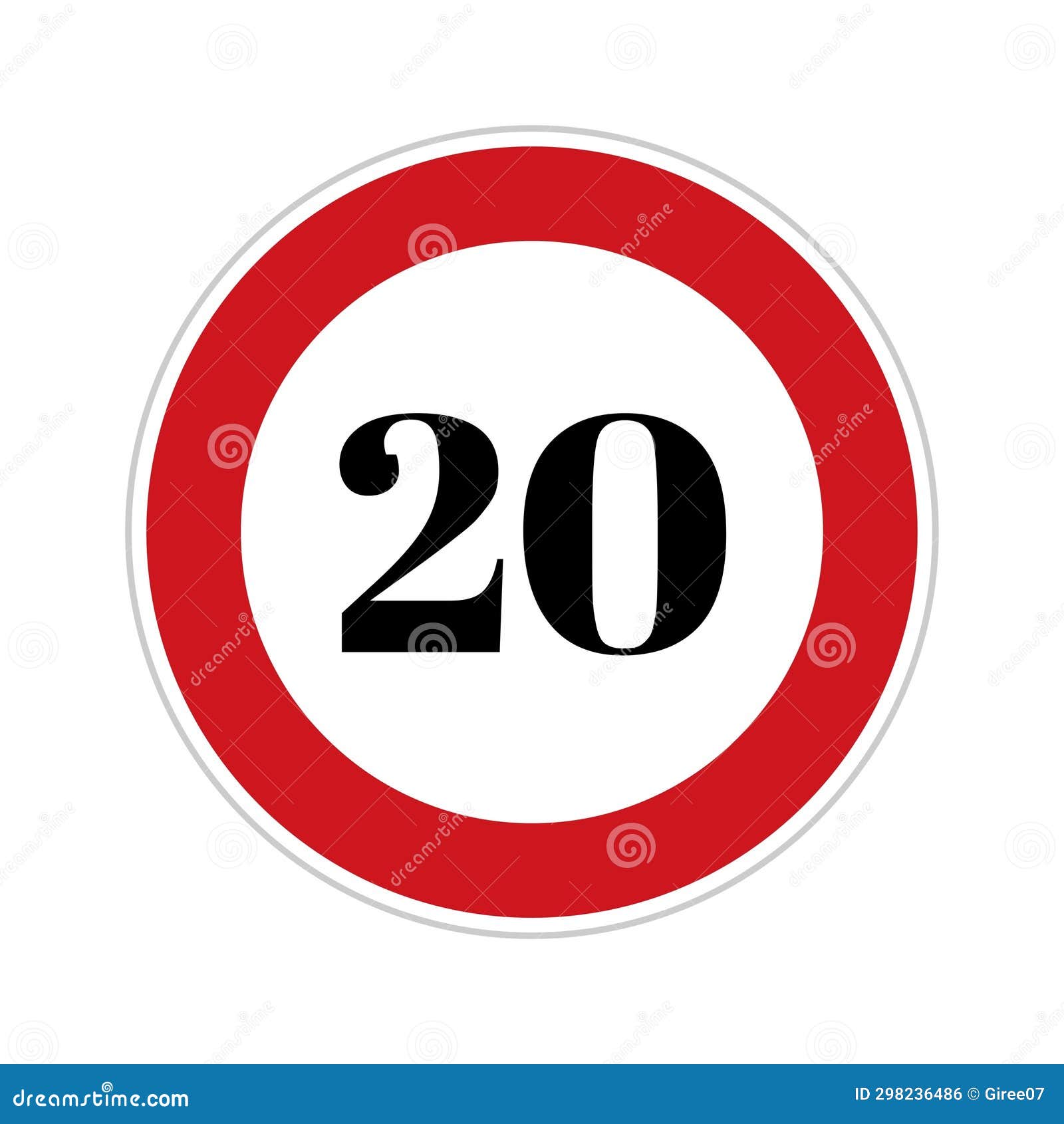 20 Speed Sign Board, Road Side Sign Board for Control Speed Stock ...