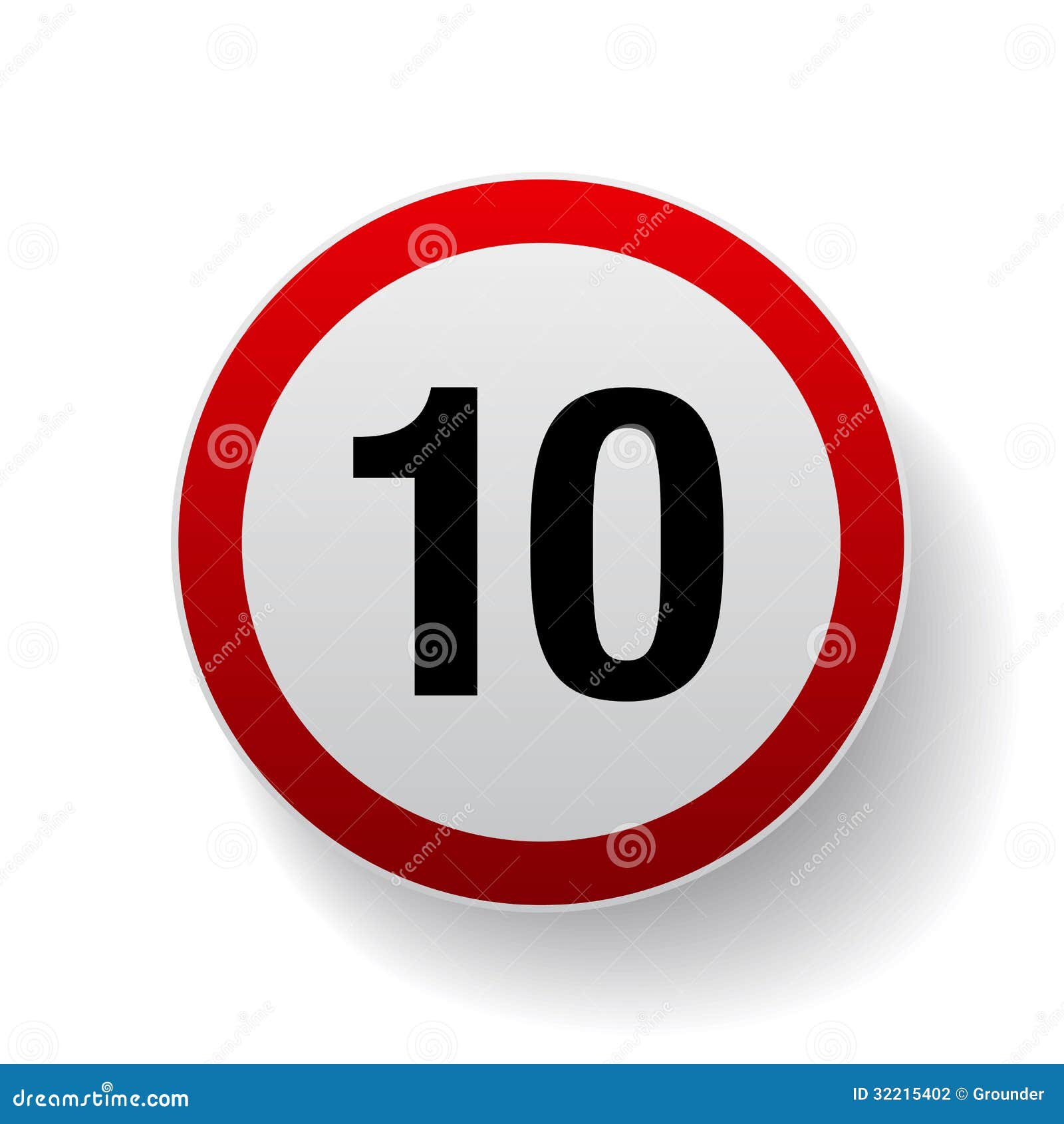 Speed Sign - Number Ten Button Stock Vector - Illustration of agency ...