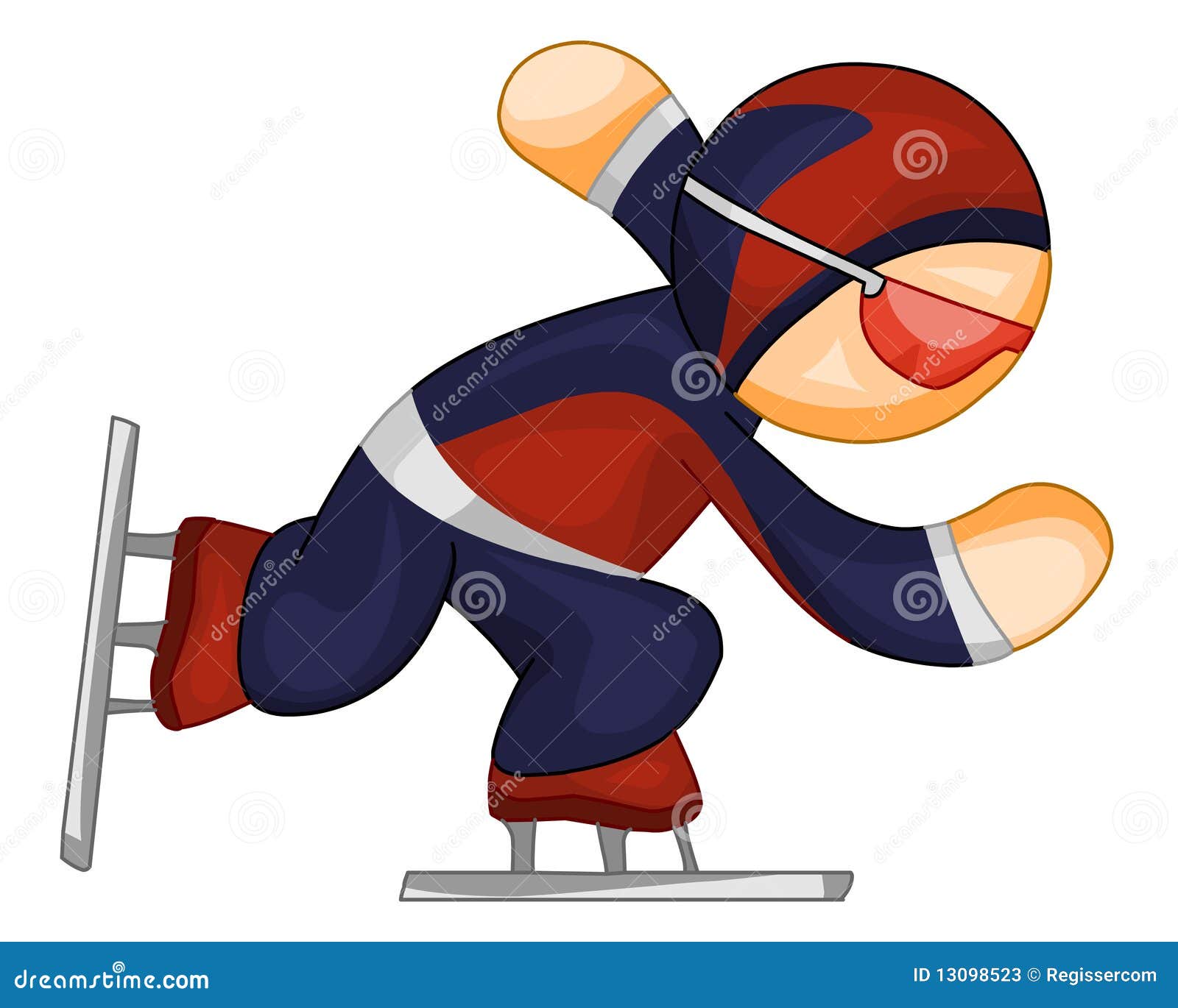 Ice Speed Skater Cartoon Character Vector Illustration | CartoonDealer ...
