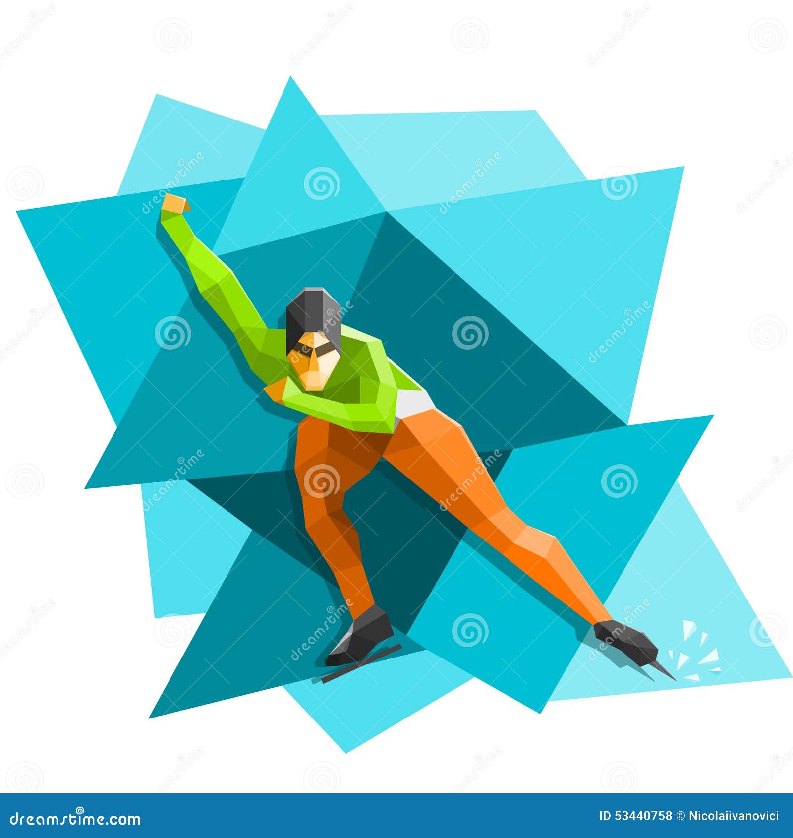 Ice Speed Skater Cartoon Character Vector Illustration | CartoonDealer ...