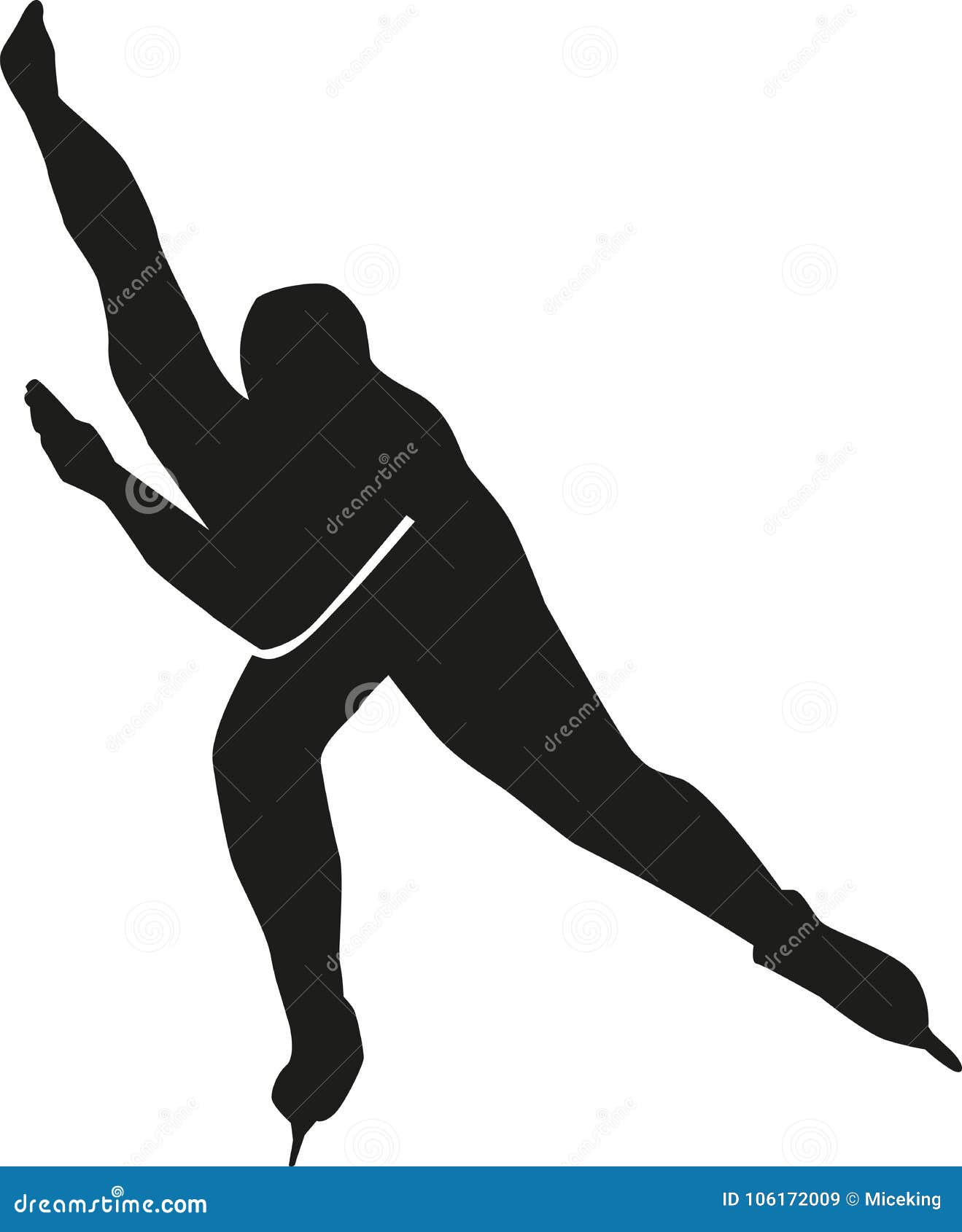 Speed Skating Word With Silhouette Cutouts Vector Illustration ...