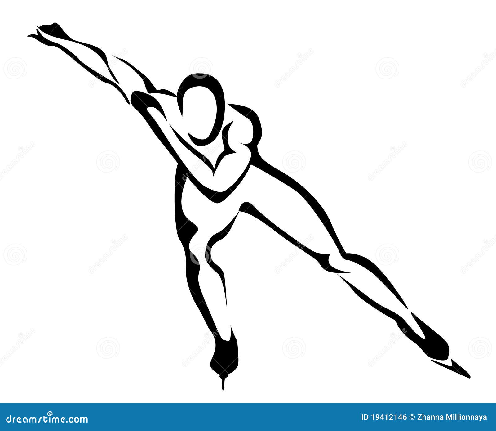 Speed skating symbol stock vector. Illustration of short - 19412146