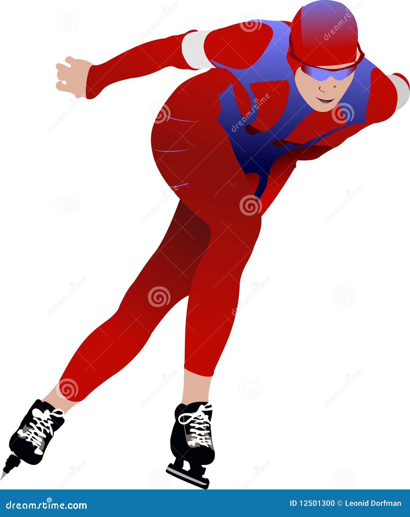 Speed Skating. Vector Illustration Stock Vector - Illustration of short ...