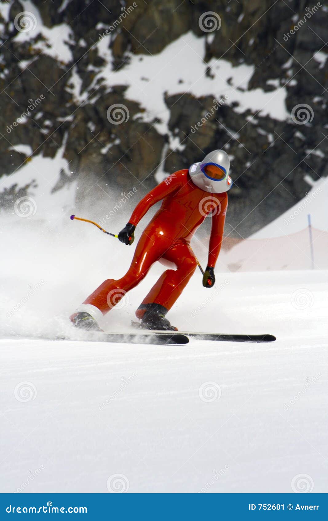 Speed Skiing Race, Professional World Championship Stock Image - Image ...