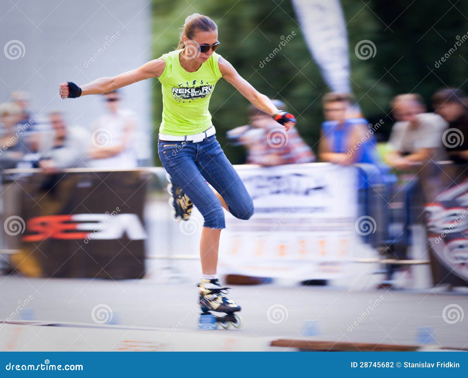 Speed-slalom competition editorial photography. Image of activity ...
