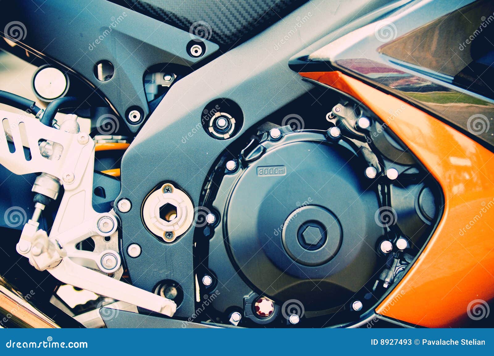 Speed Sport Motorcycle Engine Stock Image - Image of hoses, detail: 8927493