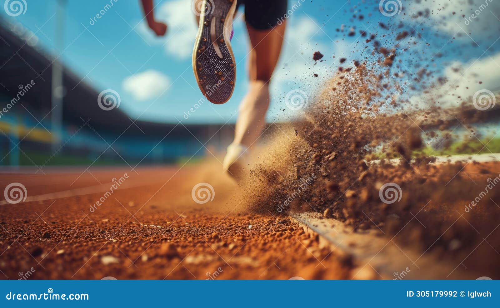 Detailed Shot of a Sprinter Accelerating Rapidly, Feet Gripping the ...