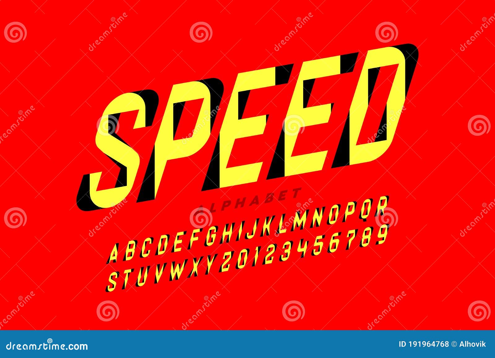 Speed style font stock vector. Illustration of english - 191964768
