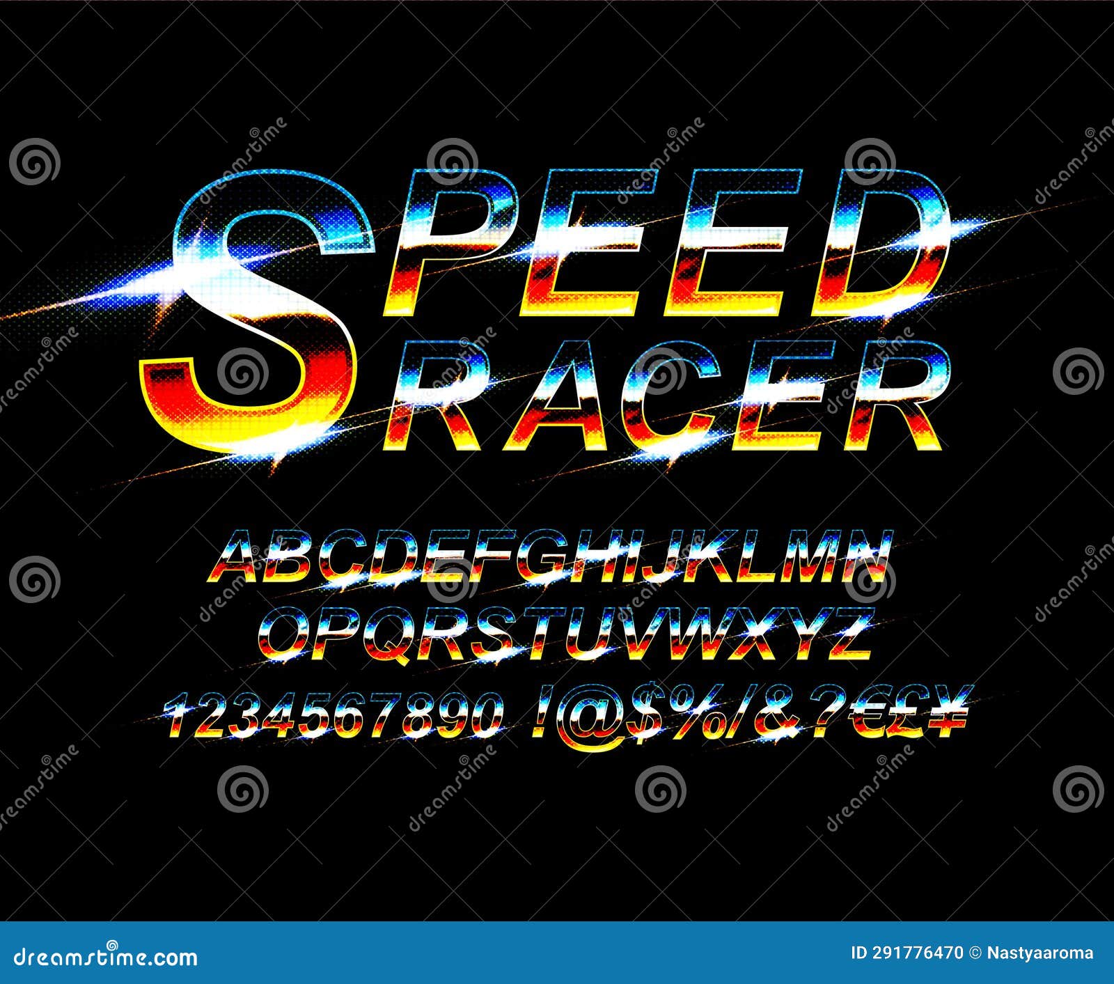 Speed Style Font Design, Alphabet Stock Illustration - Illustration of ...