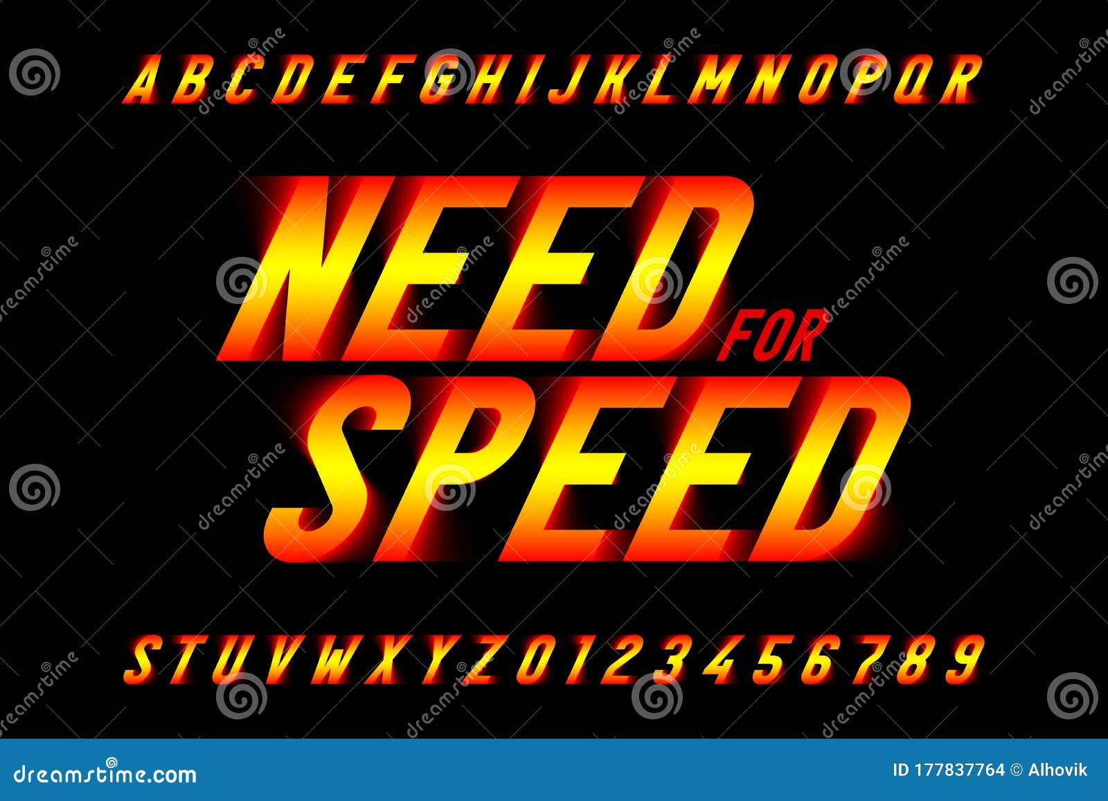 Speed Style Font, Need for Speed Stock Vector - Illustration of pace ...
