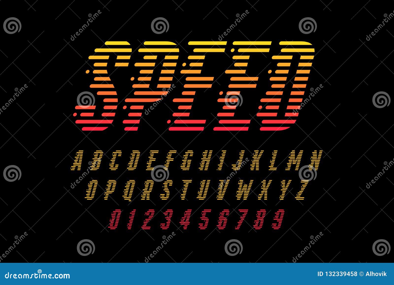 Speed style font stock vector. Illustration of rapid - 132339458