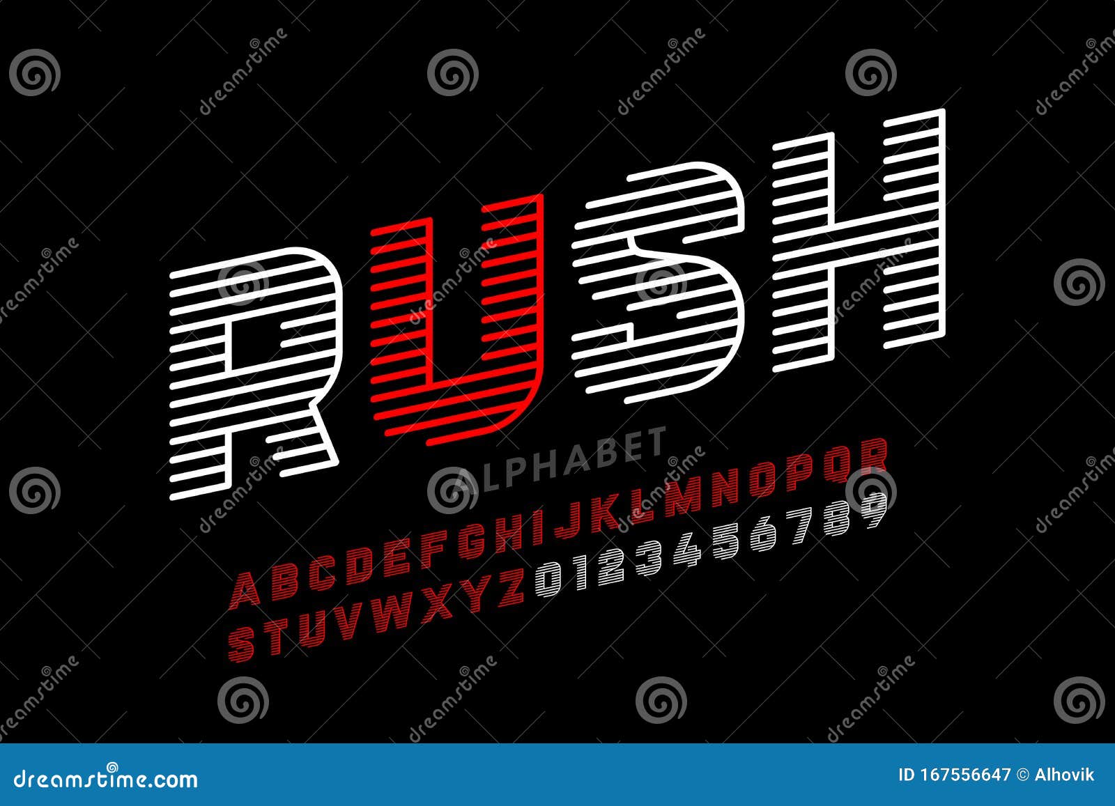 Speed style linear font stock vector. Illustration of alphabet - 167556647
