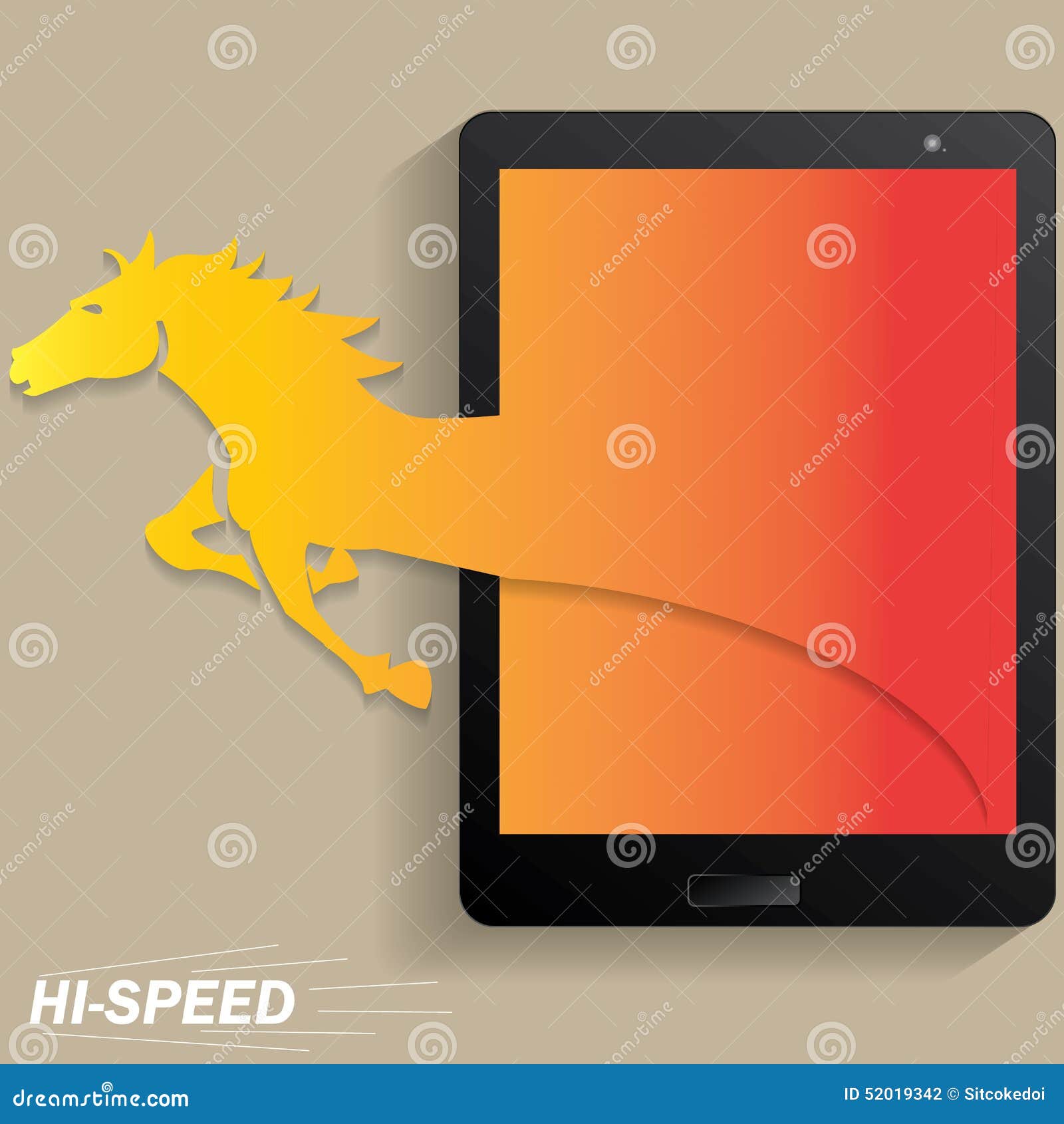 Speed tablet stock vector. Illustration of horse, competition - 52019342