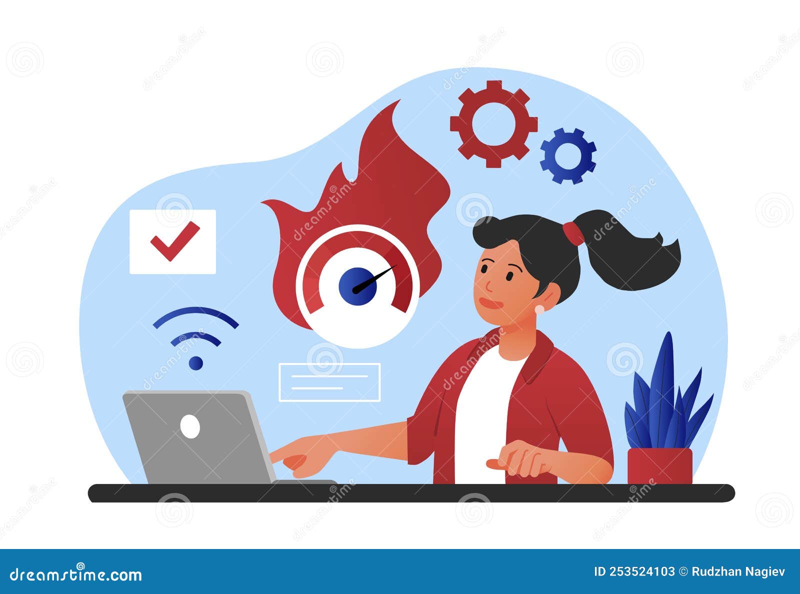 Speed test concept stock vector. Illustration of broadband - 253524103