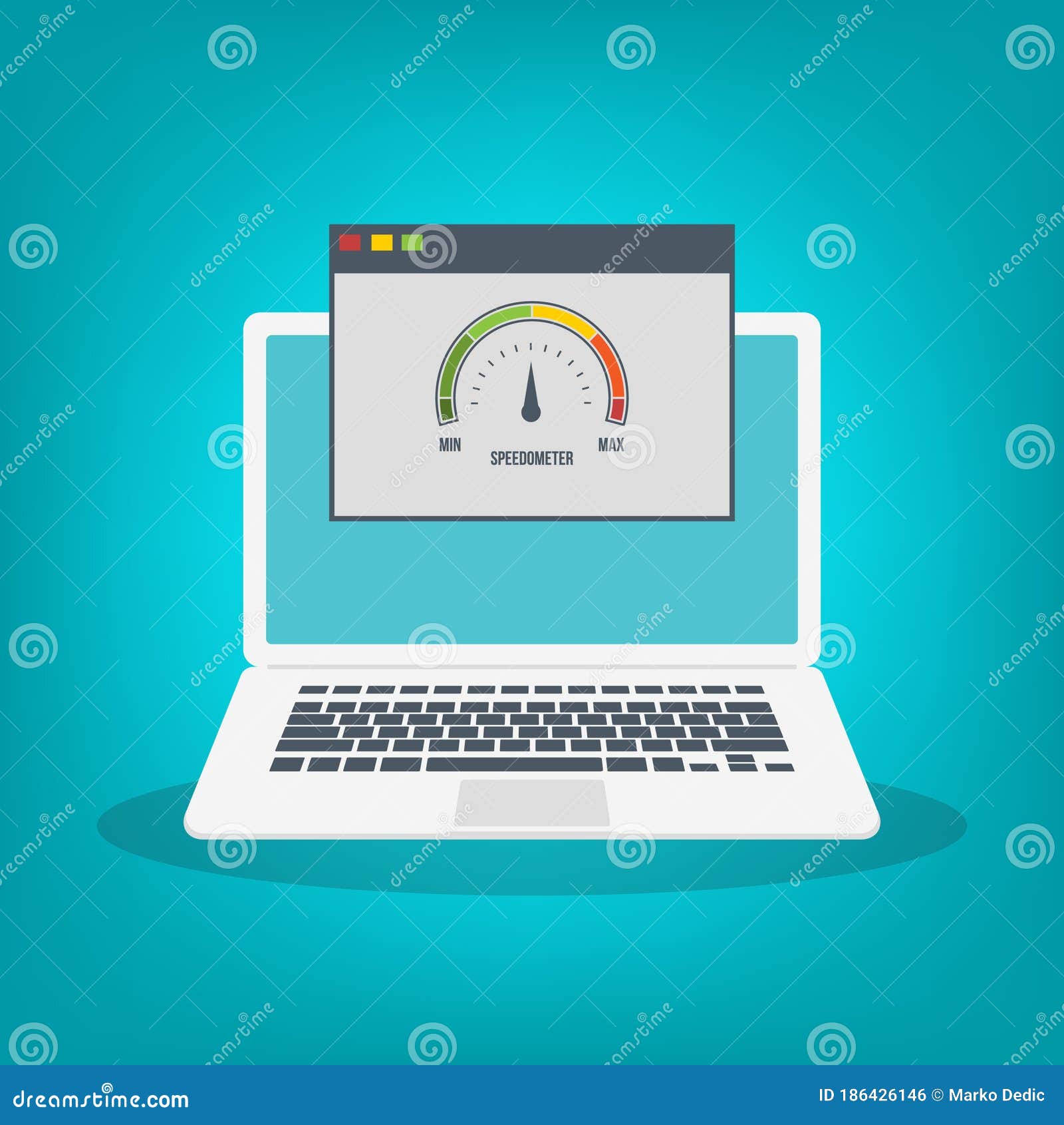 Speed Test on Laptop. Speedometer Internet Speed . Website Speed ...