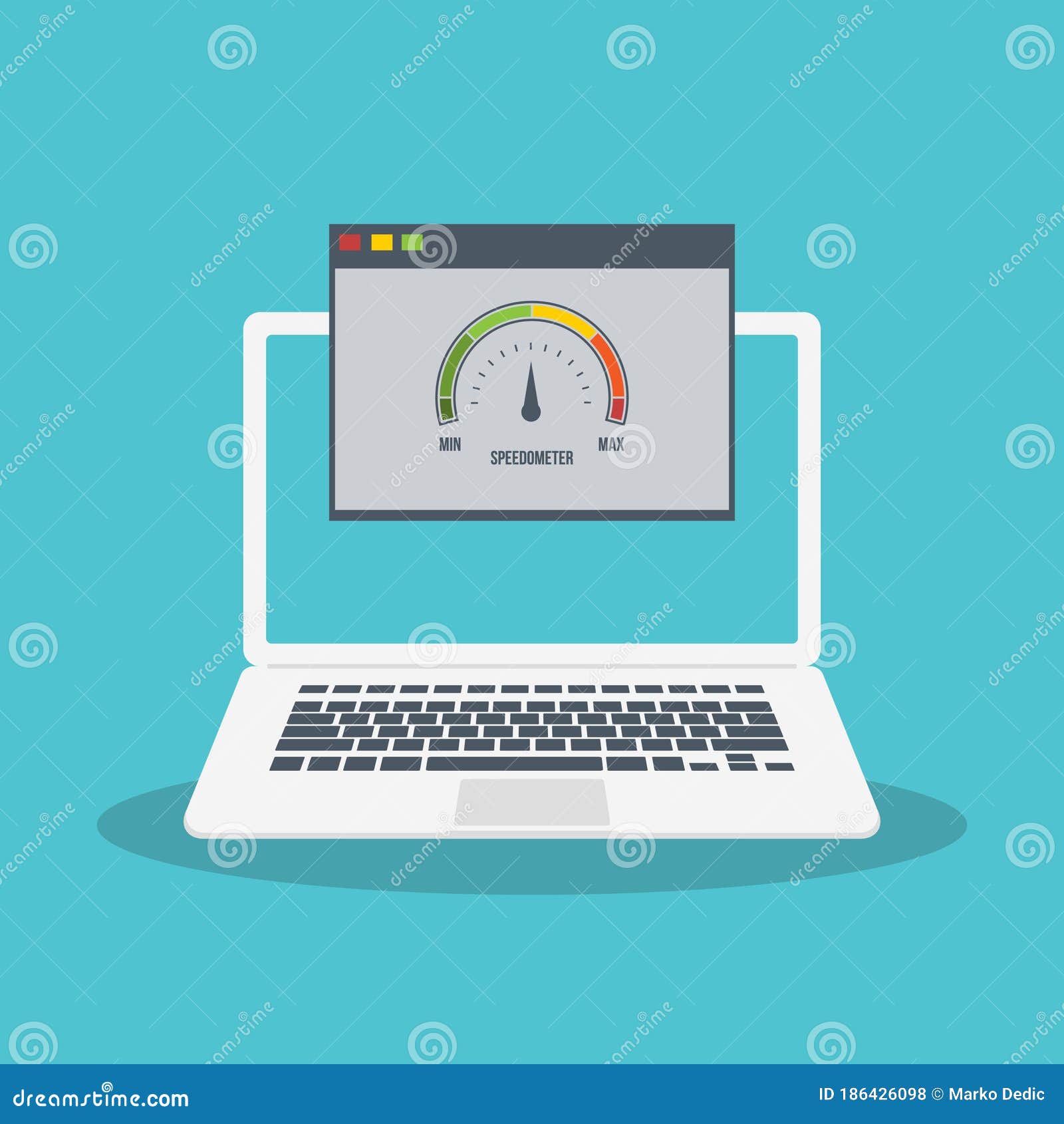 Speed Test on Laptop. Speedometer Internet Speed . Website Speed ...