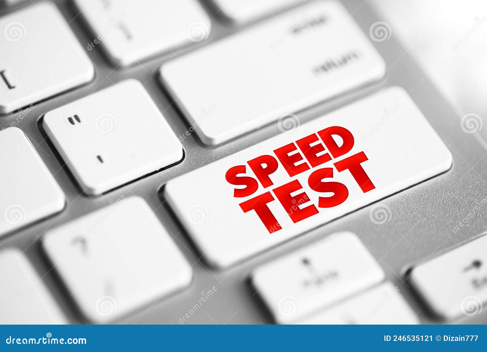 Speed Test Text Button on Keyboard, Concept Background Stock Image ...