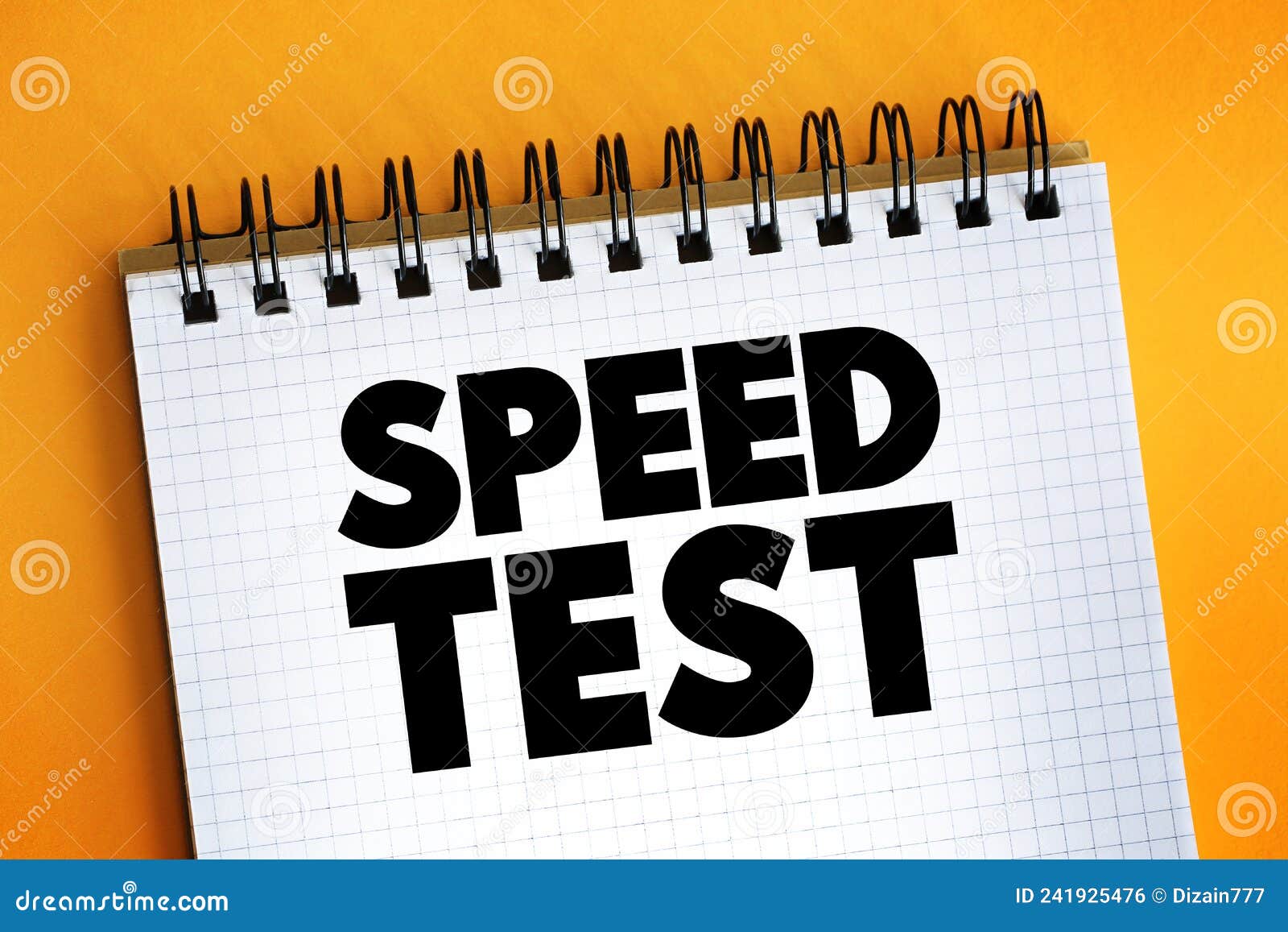 Speed Test Text on Notepad, Concept Background Stock Photo - Image of ...