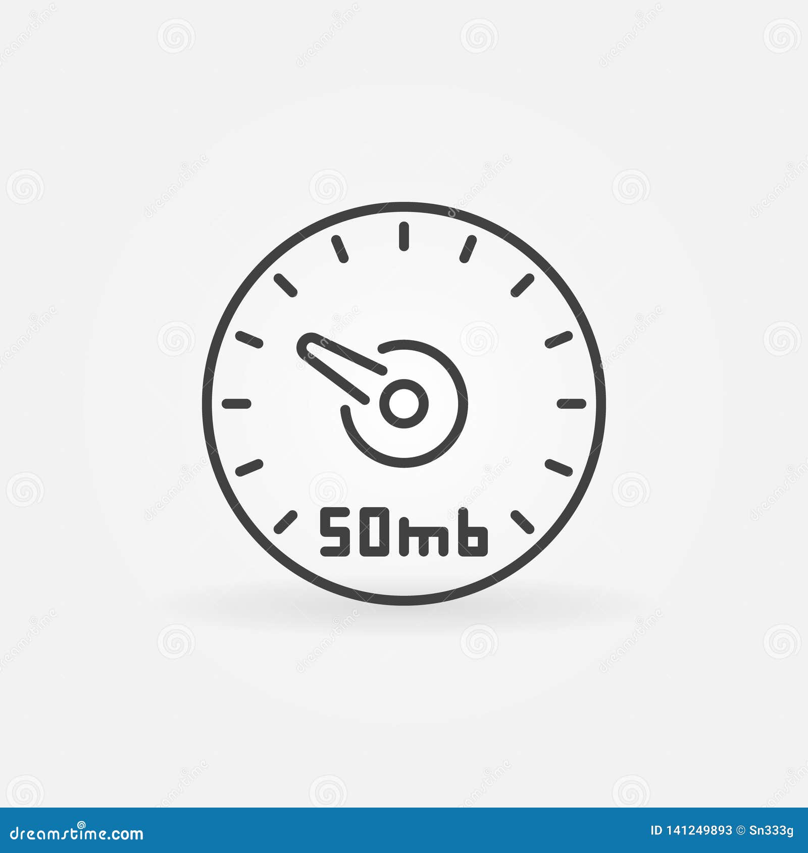 Speed Test Vector Linear Icon. 50 Mb Internet Speed Symbol Stock Vector ...