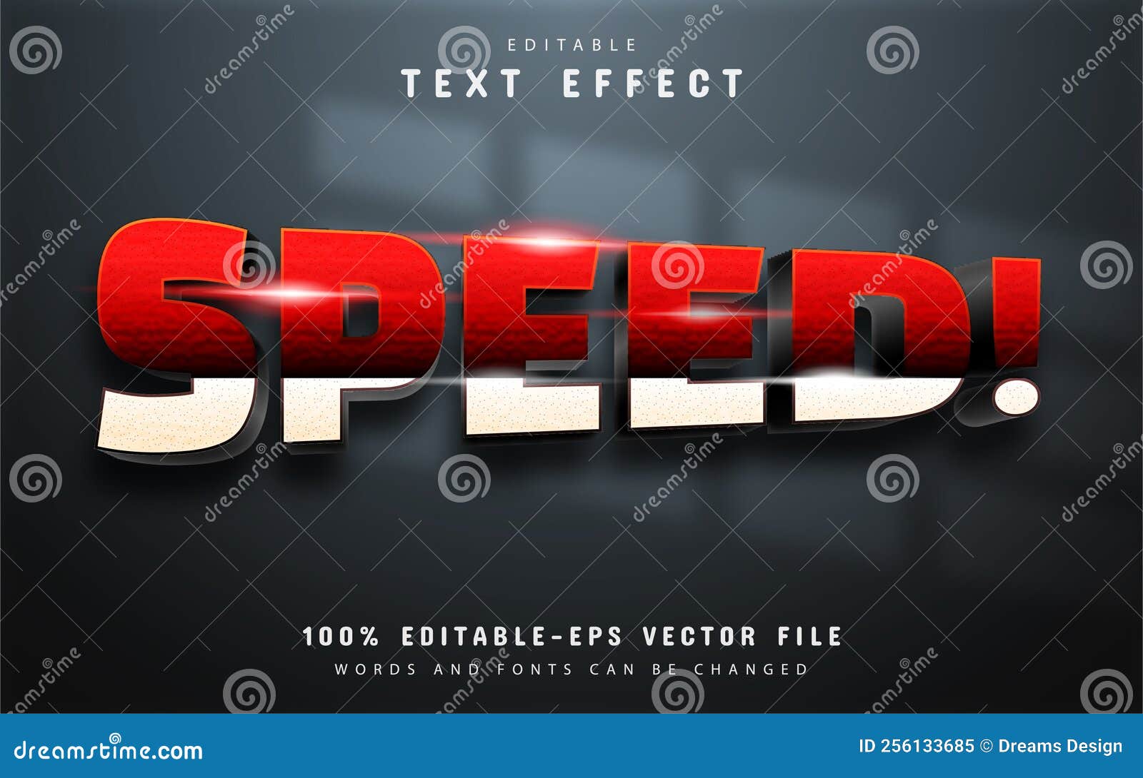 Speed Text Effect with Red Gradient Stock Vector - Illustration of ...
