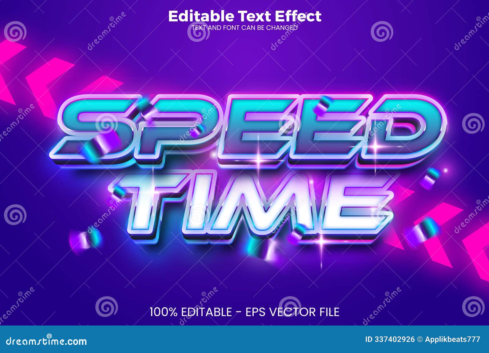 Speed Time Editable Text Effect in Modern Trend Style Stock Vector ...