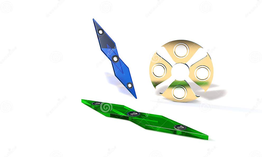 Speed and Titanium Fidget Spinner, 3d Render Stock Illustration ...