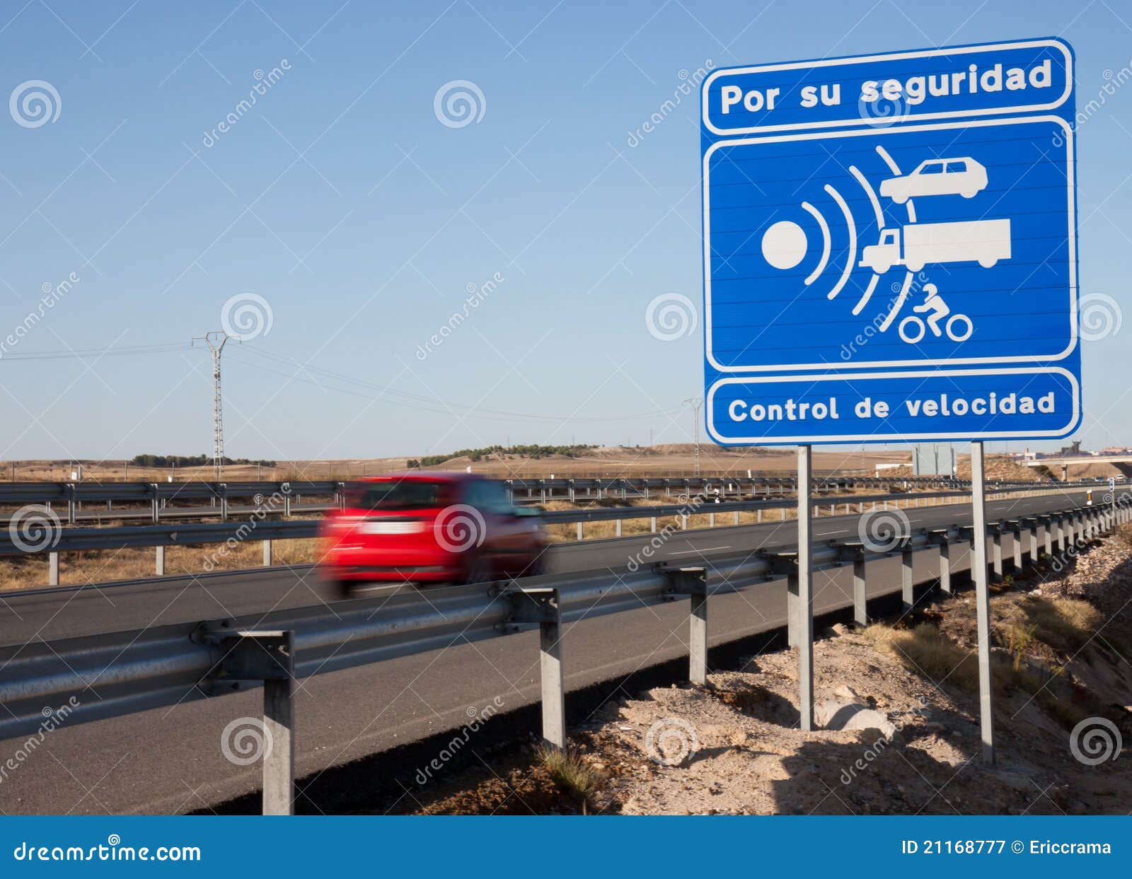 Speed Trap Sign with Car Passing Stock Image - Image of camera, traffic ...