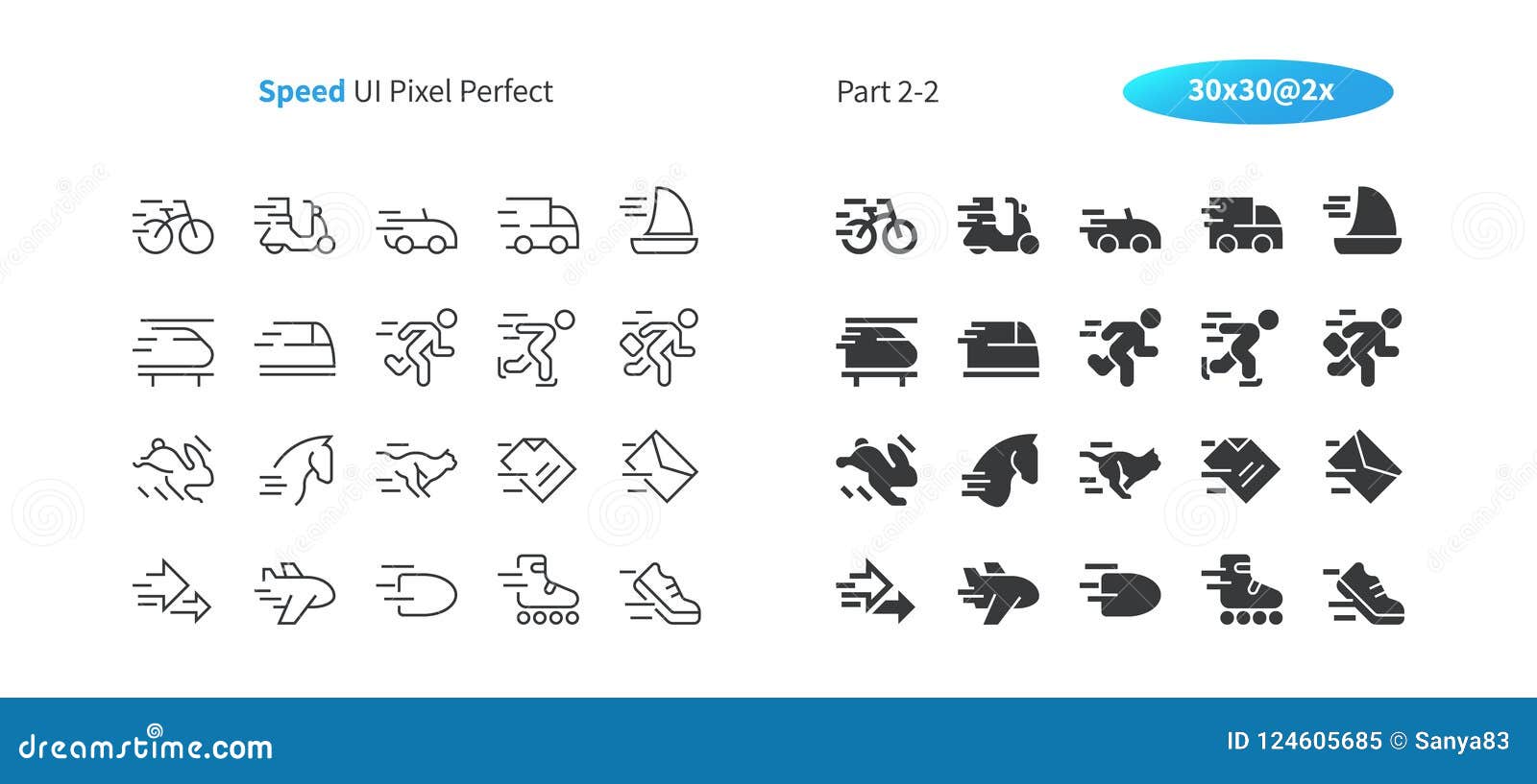 Speed UI Pixel Perfect Well-crafted Vector Thin Line and Solid Icons 30 ...