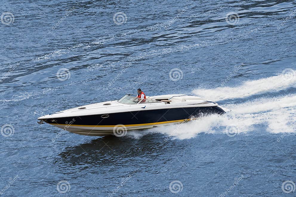 Speedboat stock photo. Image of fishing, blue, motorboat - 1588398
